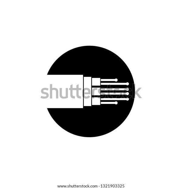 Fiber Optic Cable Icon Element Internet Stock Vector (Royalty Free ...