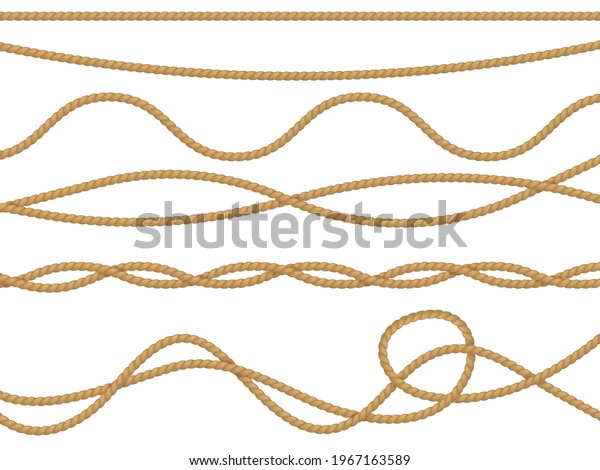 Fiber Ropes Realistic Curve Nautical Rope Stock Vector (Royalty Free ...
