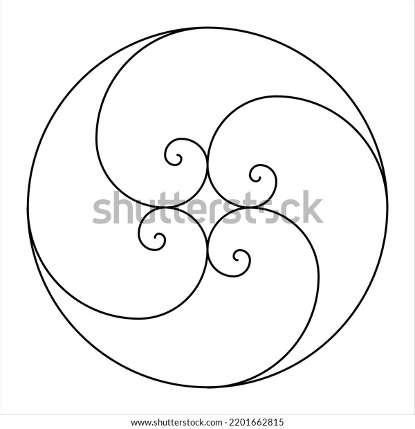 Fibonacci Spiral Mandala Circle Golden Ratio Stock Vector (Royalty Free ...