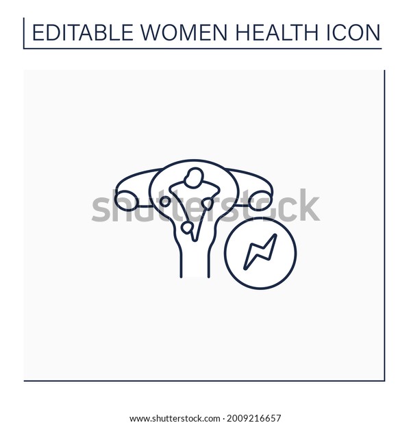 Fibroids Line Icon Abnormal Growth Develop Stock Vector (Royalty Free ...