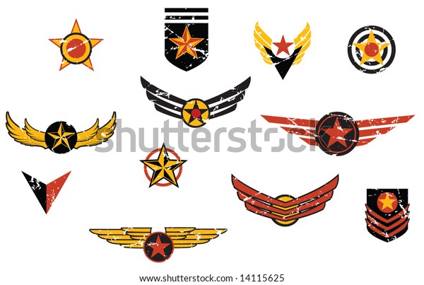 Fictional Military Emblems Logos Stock Vector (Royalty Free) 14115625