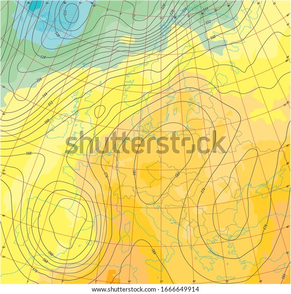 Fictional Weather Temperature Map Europe Stock Vector (Royalty Free ...