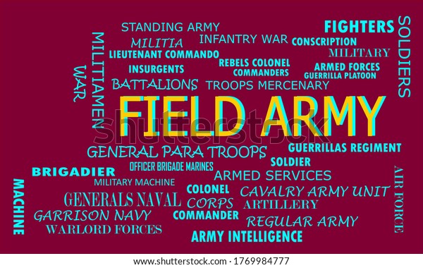 Field Army Word Displayed Yellow Color Stock Vector (Royalty Free ...
