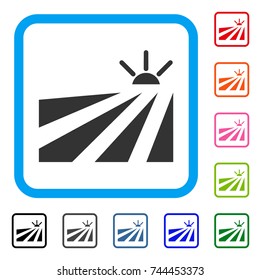 Field Sunset Icon Flat Gray Iconic Stock Vector (Royalty Free ...