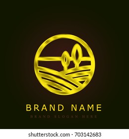 Fields Golden Metallic Logo Stock Vector (Royalty Free) 703142683 ...