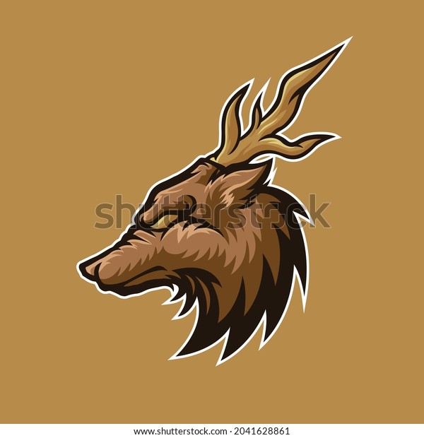 Fierce Deer Head Mascot This Serious Stock Vector (Royalty Free ...