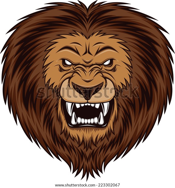 Fierce Lion Head Vector Illustration Stock Vector (Royalty Free) 223302067