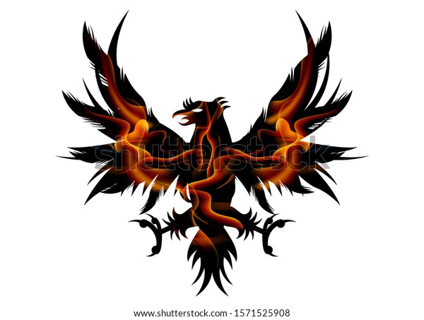 Fiery Bird Logo White Background Phoenix Stock Vector (Royalty Free ...