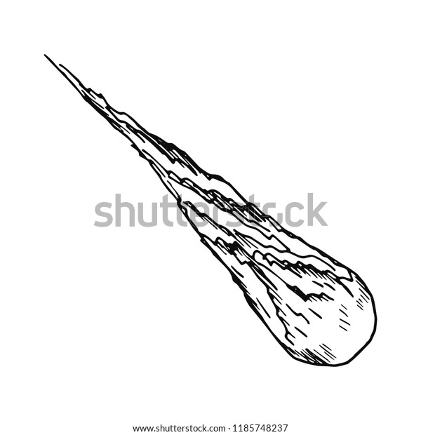Fiery Comet Sketch Isolated On White Stock Vector (Royalty Free) 1185748237