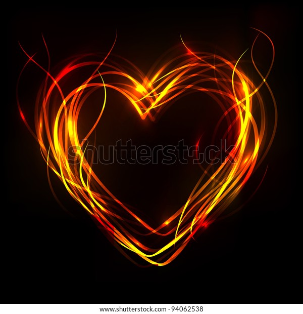 Fiery Heart Vector Illustration Stock Vector (Royalty Free) 94062538 ...