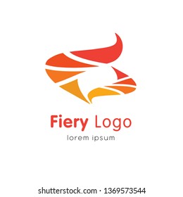 Fiery Logo Design Template Isolated Drawing: vector de stock (libre de ...