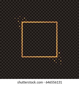 Fiery Square Frame Sparks Festive Golden: vector de stock (libre de ...