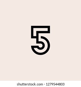 Fifty Five Number Line Logo Vector Stock Vector (Royalty Free ...