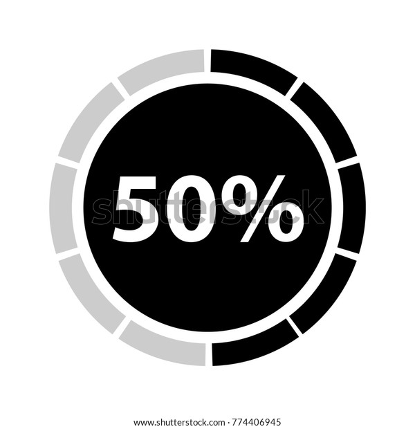 Fifty Percentage Circle Icon 50 Percent Stock Vector (Royalty Free ...