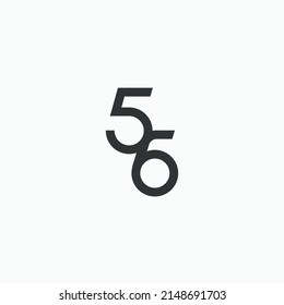 Fifty Six Number 56 Minimal Logo Stock Vector (Royalty Free) 2148691703 ...