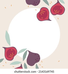 Fig Border Fruits Leaf Hand Drawn Stock Vector (Royalty Free ...