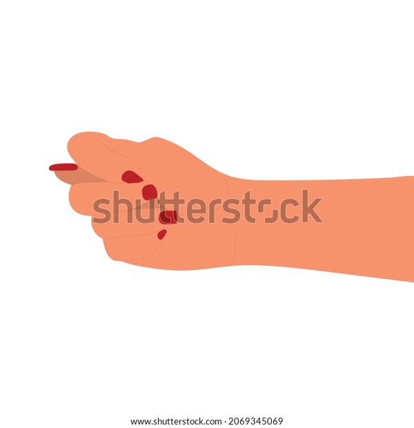Fig Sign Womans Hand Gesture White Stock Vector (Royalty Free) 2069345069