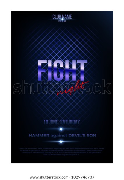 Fight Night Poster Template Vector Golden Stock Vector (Royalty Free ...