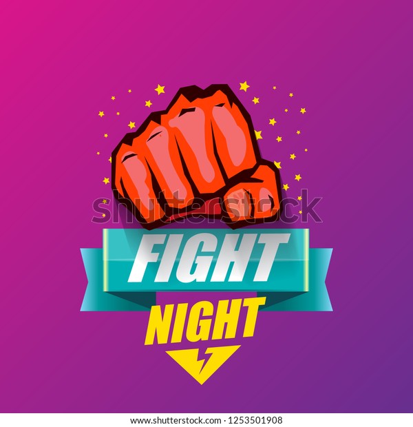 Fight Night Vector Modern Poster Text Stock Vector (Royalty Free ...