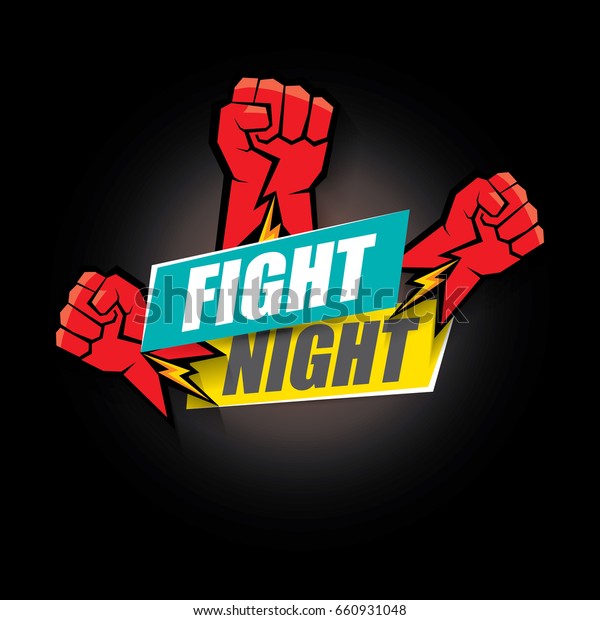 Fight Night Vector Modern Poster Text Stock Vector (Royalty Free ...