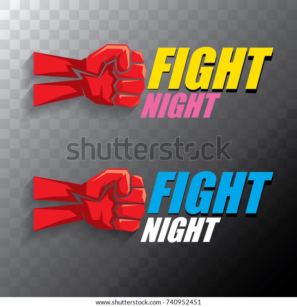 Fight Night Vector Modern Poster Text Stock Vector (Royalty Free) 740952451