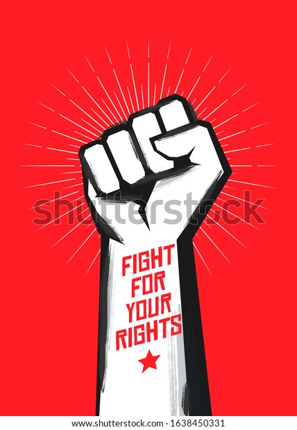 Fight Your Rights Revolution Vector Poster 스톡 벡터(로열티 프리) 1638450331 ...