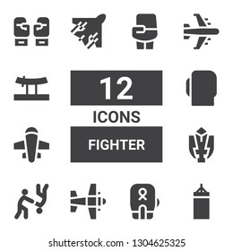 Fighter Icon Set Collection 12 Filled Stock Vector (Royalty Free ...