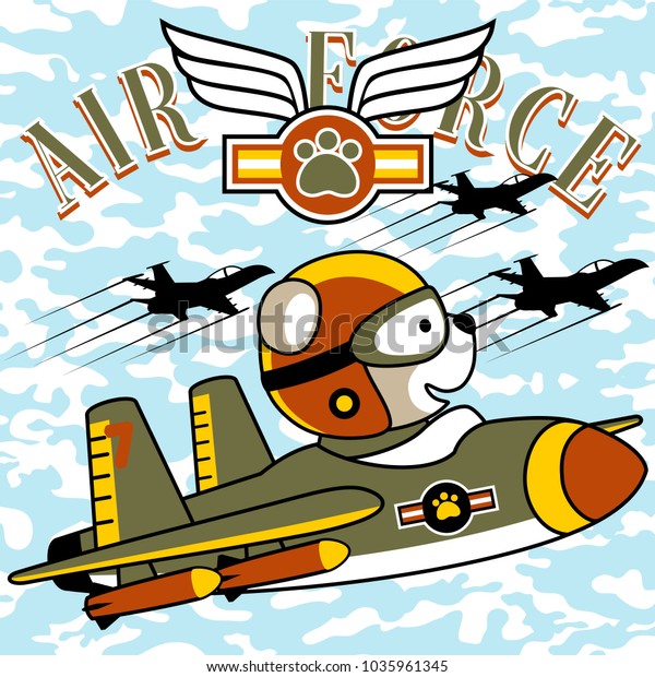 Fighter Jet Animal Pilot Cartoon Stock Vector (Royalty Free) 1035961345 ...