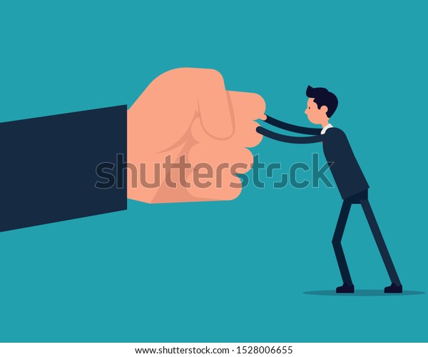 Fighting Back Giant Fist Protecting Violence Stock Vector (Royalty Free ...
