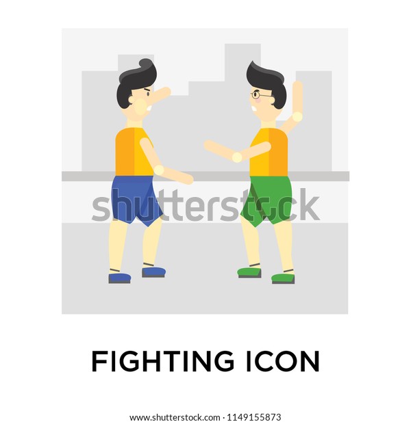 Fighting Icon Vector Isolated On White Stock Vector (Royalty Free ...