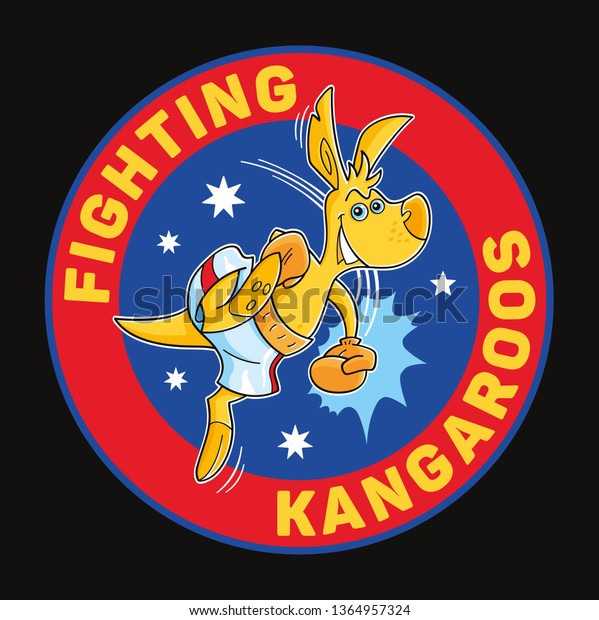 Fighting Kangaroo Insignia Vector Illustration Stock Vector (Royalty ...