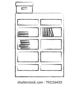 Color Line Bookcase Books Inside Box Stock Vector (Royalty Free) 792974518