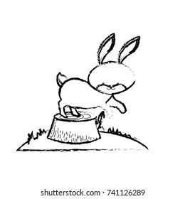 Cute Rabbit Animal Bole Wood Tree: เวกเตอร์สต็อก (ปลอดค่าลิขสิทธิ์ ...