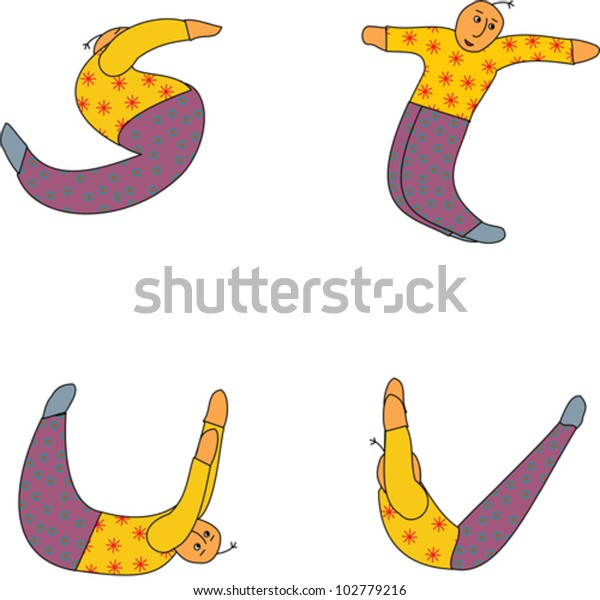 Figure Font Alphabet Letters Formed By Stock Vector (Royalty Free ...