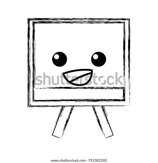 Figure Happy Cute Board Object Kawaii Stock Vector (Royalty Free ...