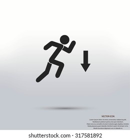 Figure Man Direction Arrow Icon Stock Vector (Royalty Free) 317581892 ...