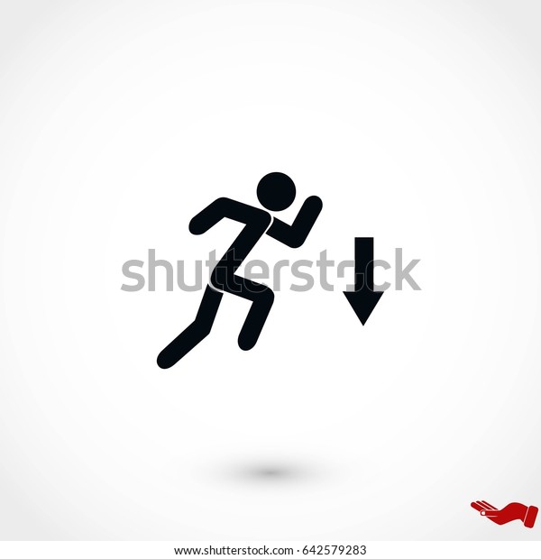 Figure Man Direction Arrow Icon Flat Stock Vector (Royalty Free) 642579283
