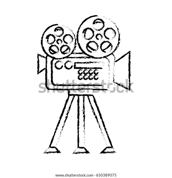 Figure Movie Camera Projection Scene Stock Vector (Royalty Free ...