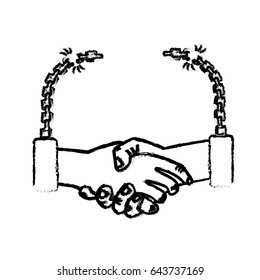 Black Hands Chains Cartoon Stock Vector (Royalty Free) 1358568947