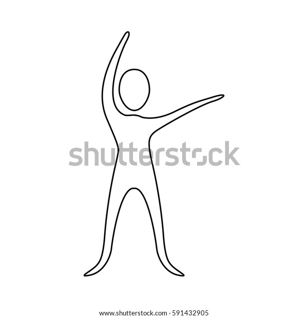 Figure Person Stretching Icon Vector Illustraction Stock Vector ...