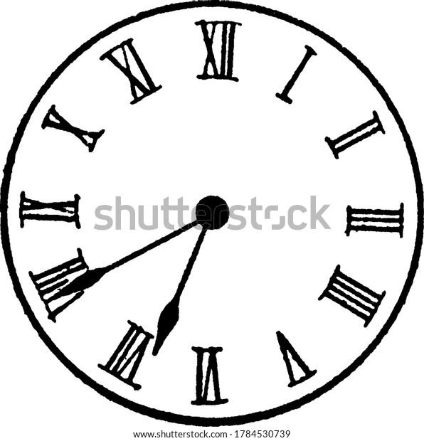 Figure Showing Analogue Clock Roman Numbers Stock Vector (Royalty Free ...