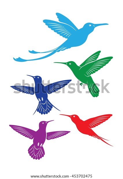 Figure Shows Bird Colibri Stock Vector (Royalty Free) 453702475 ...