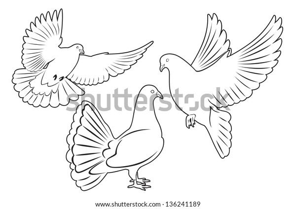 Figure Shows Dove Stock Vector (Royalty Free) 136241189 | Shutterstock