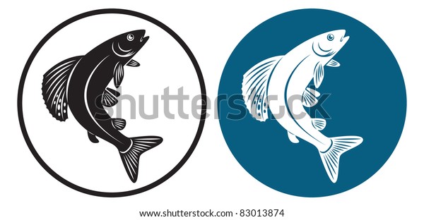 Figure Shows Grayling Fish Stock Vector (Royalty Free) 83013874 ...