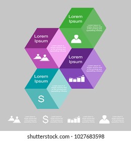 Figure Shows Infographic Three Items Network: vector de stock (libre de ...