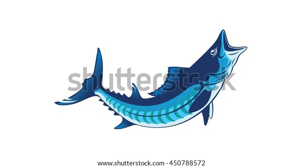 Figure Shows King Mackerel Stock Vector (Royalty Free) 450788572
