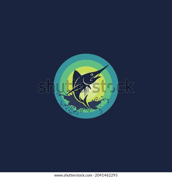 Figure Shows Marlin Fish Stock Vector (Royalty Free) 2041462295 ...