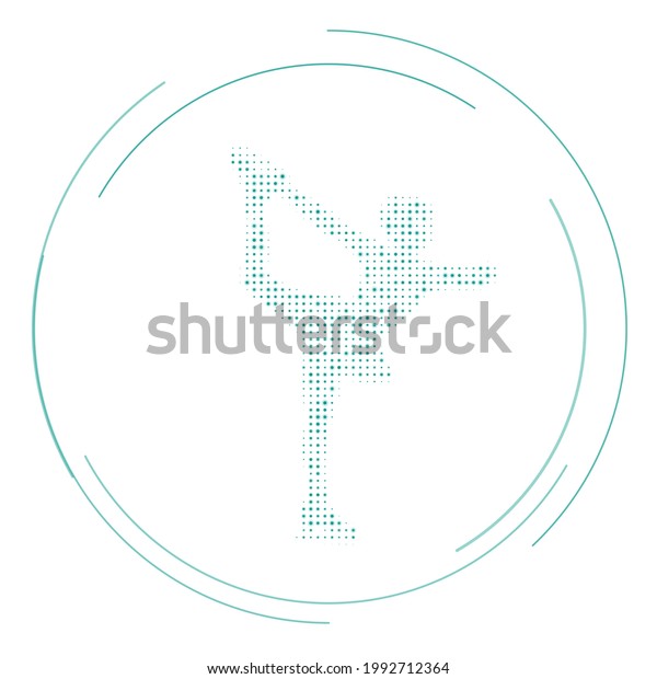 Figure Skating Symbol Filled Teal Dots Stock Vector (Royalty Free ...