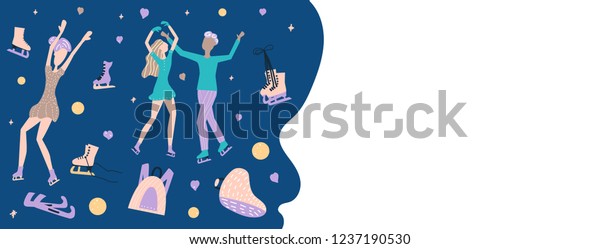Figure Skating Template Social Media Banner Stock Vector (Royalty Free ...