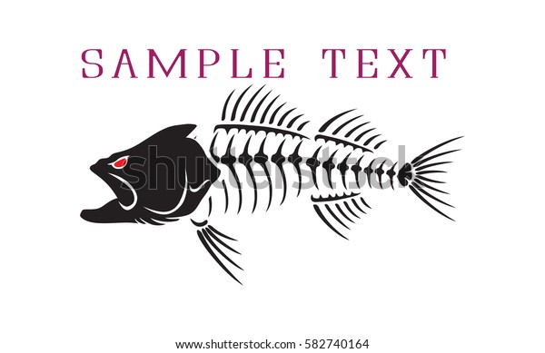 Figure Skeleton Evil Bass Fish Stock Vector (Royalty Free) 582740164 ...
